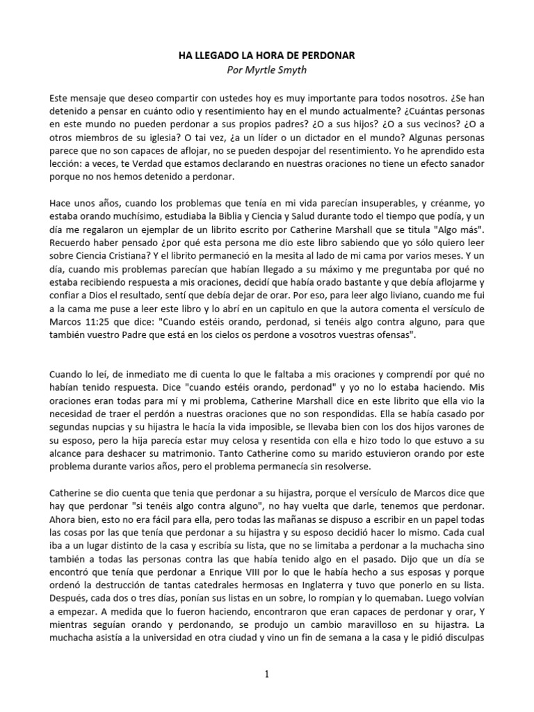 Ha Llegado La Hora de Perdonar | PDF | Jacob | Oración