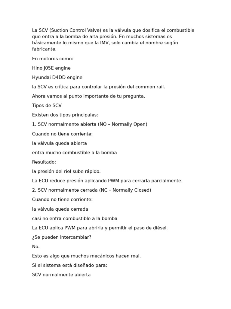 SCV 2 | PDF | Inyección de combustible | Motores
