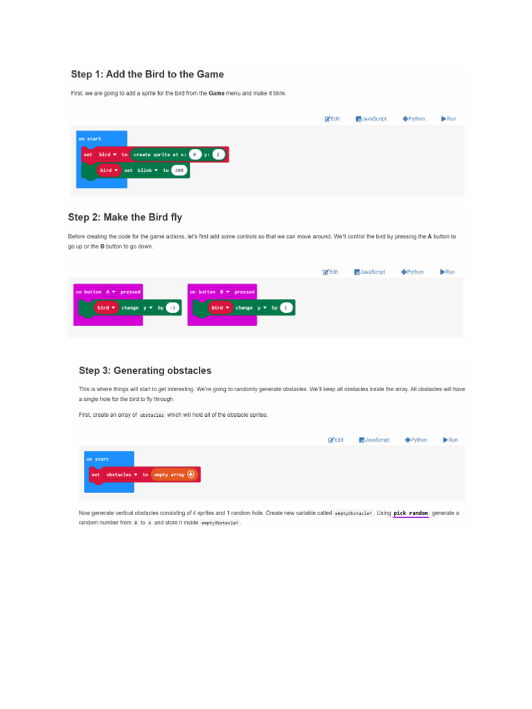 Flappy Bird Instructions | PDF