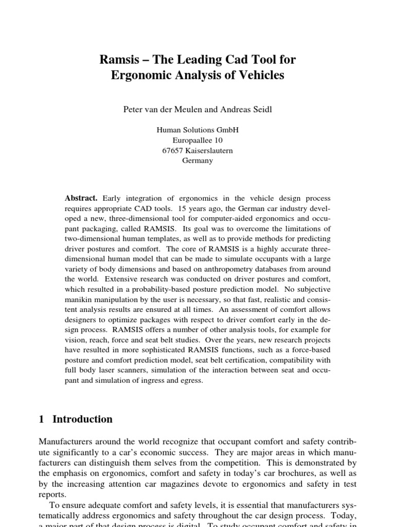 Ramsis | PDF | Simulation | Human Factors And Ergonomics