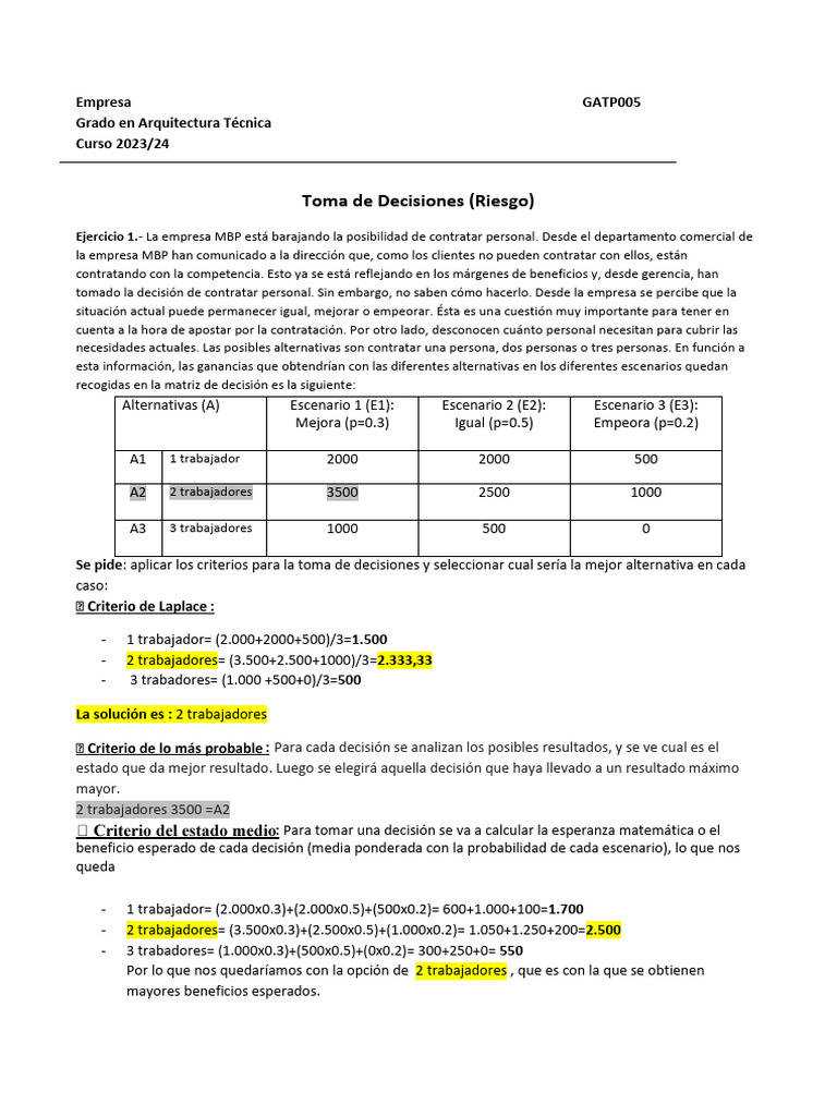 Practica 5.1 | PDF | Toma de decisiones