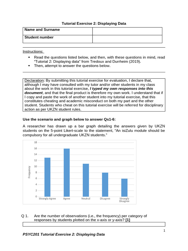 Tutorial Exercise 2 - Displaying Data | PDF | Histogram | Statistical ...