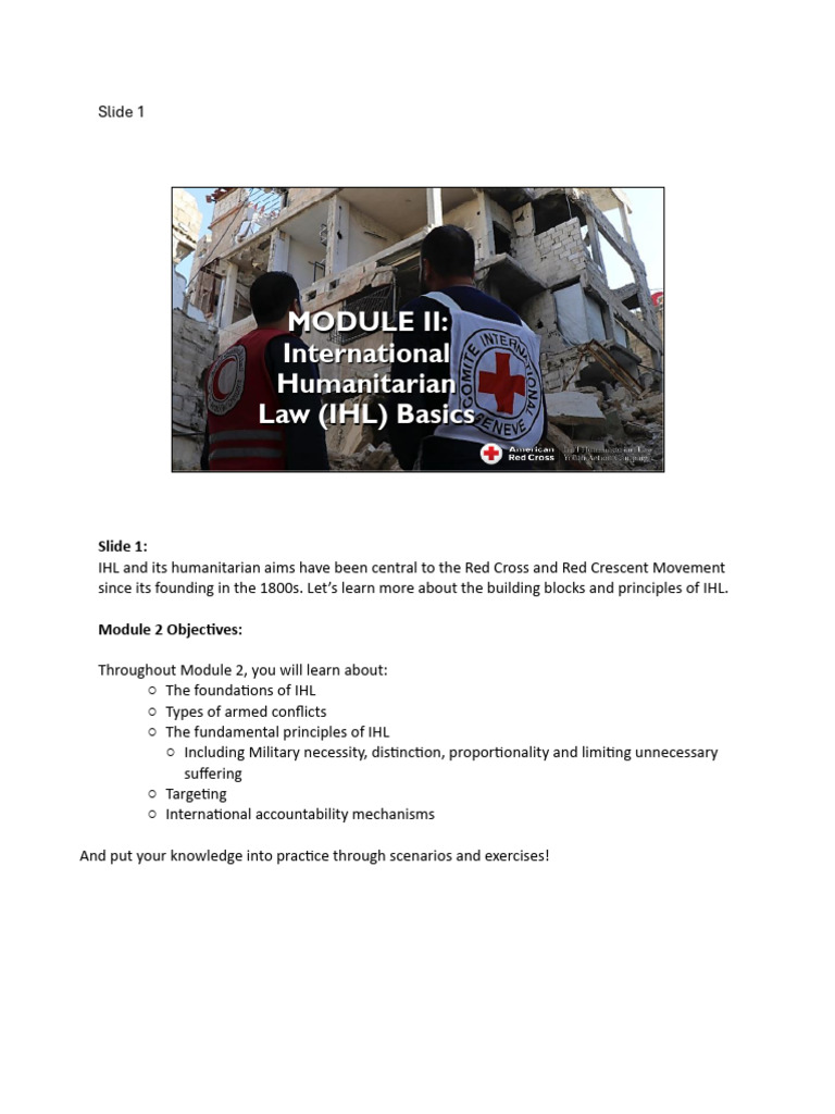 Module 2 IHL Basics Script | PDF | International Humanitarian Law ...