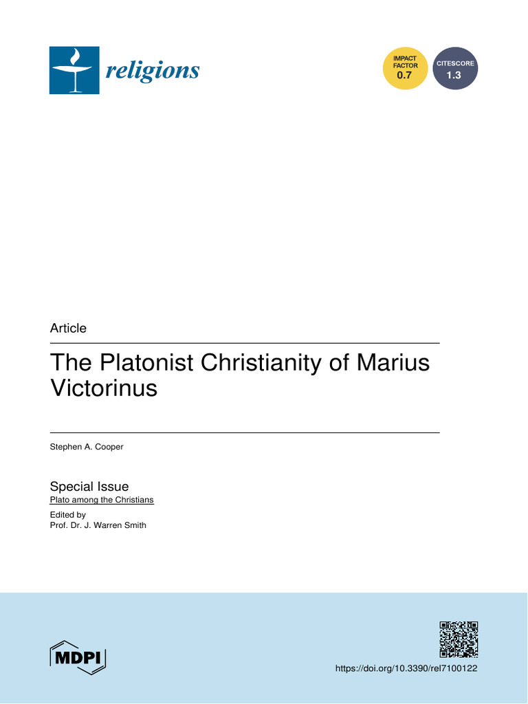 Religions 07 00122 With Cover | PDF | Nous | Neoplatonism