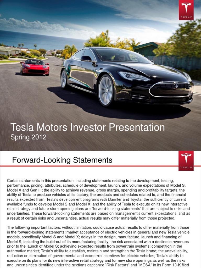Tesla Presentation - Spring 2012 (1) | Tesla Model S | Electric Vehicle