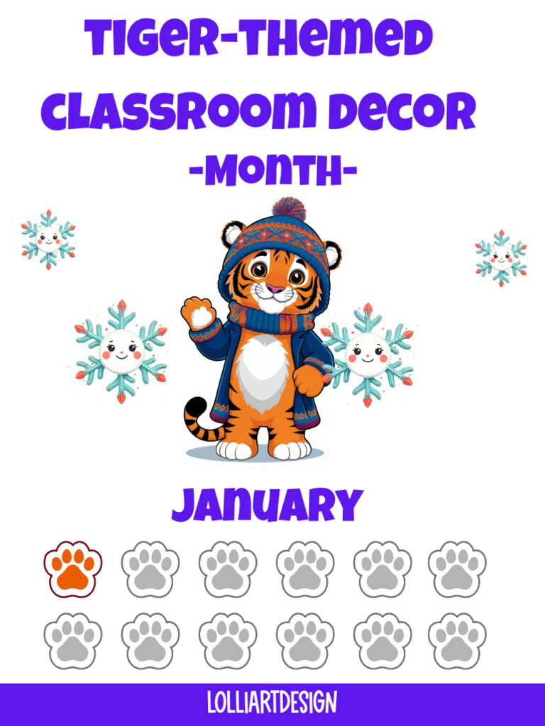 Month-: Tiger-Themed Classroom Decor | PDF