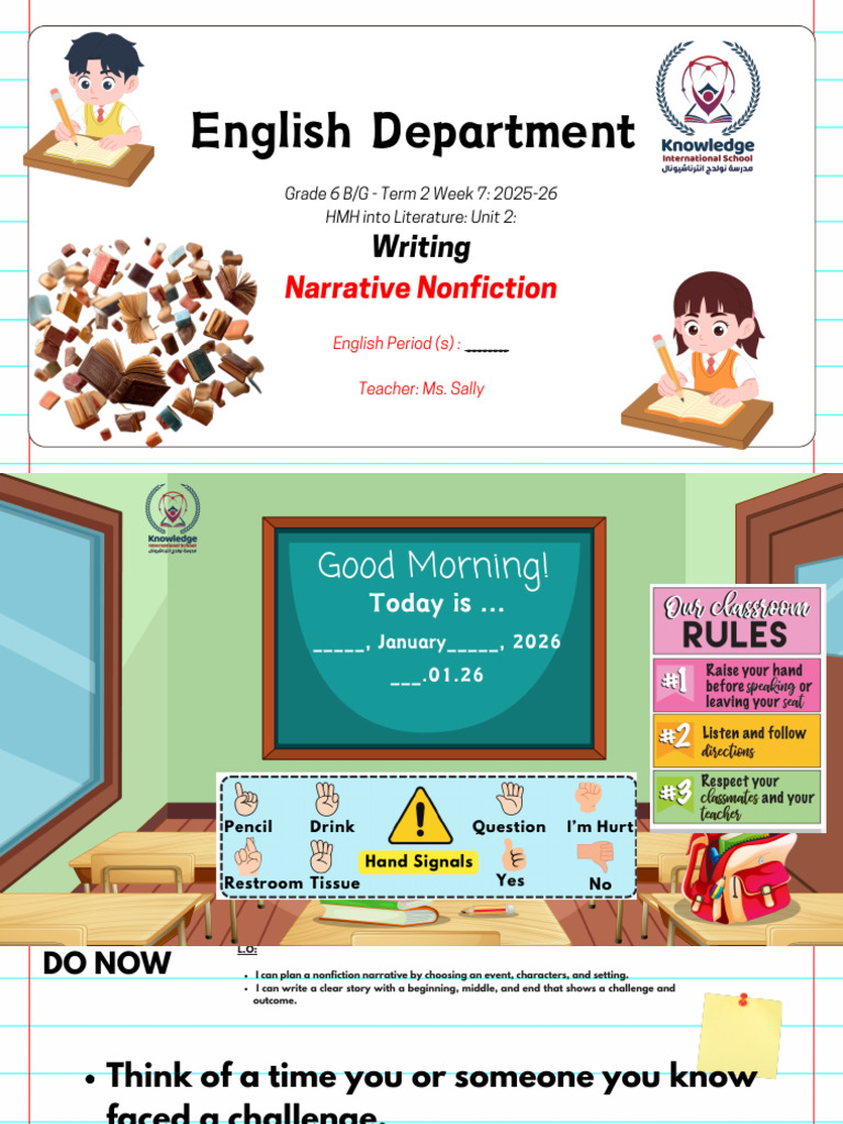 Narrative Nonfiction Writing (2) - G6 BG English T2 | PDF | Narrative