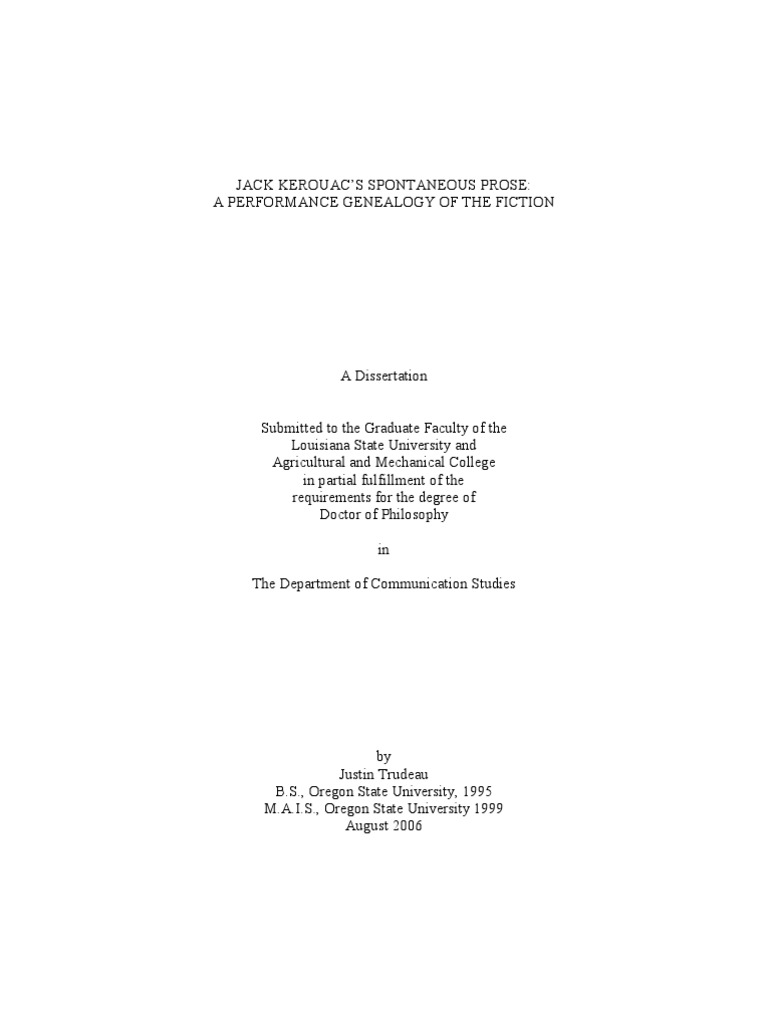 Kerouac's Spontaneous Prose A Performance of The Fiction | PDF | Beat ...