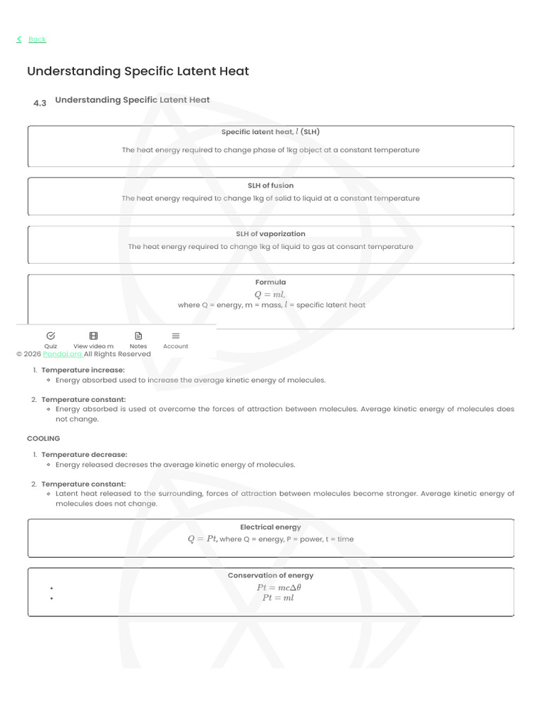 Specific Latent Heat | PDF