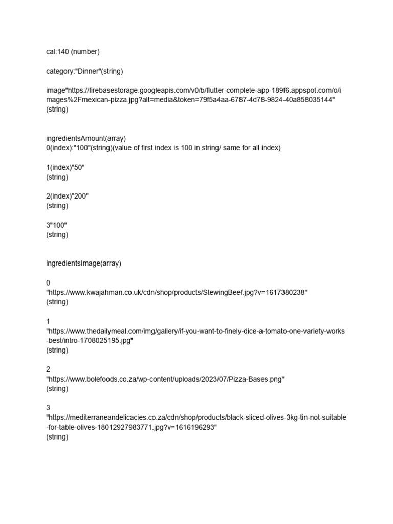 Recipe App Firebase Model | PDF