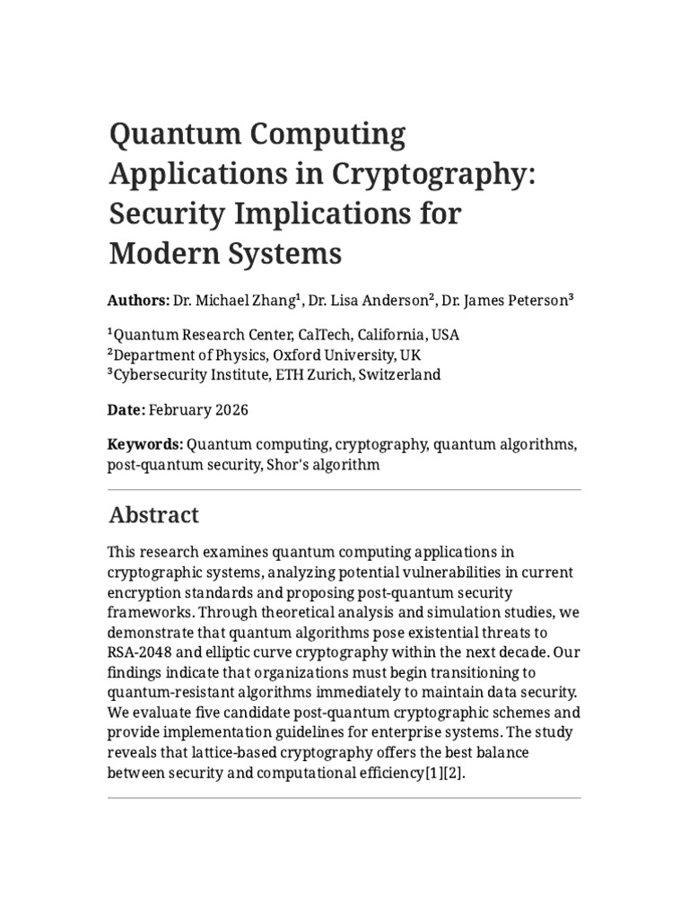 Quantum Computing Applications | PDF | Quantum Computing | Cryptography