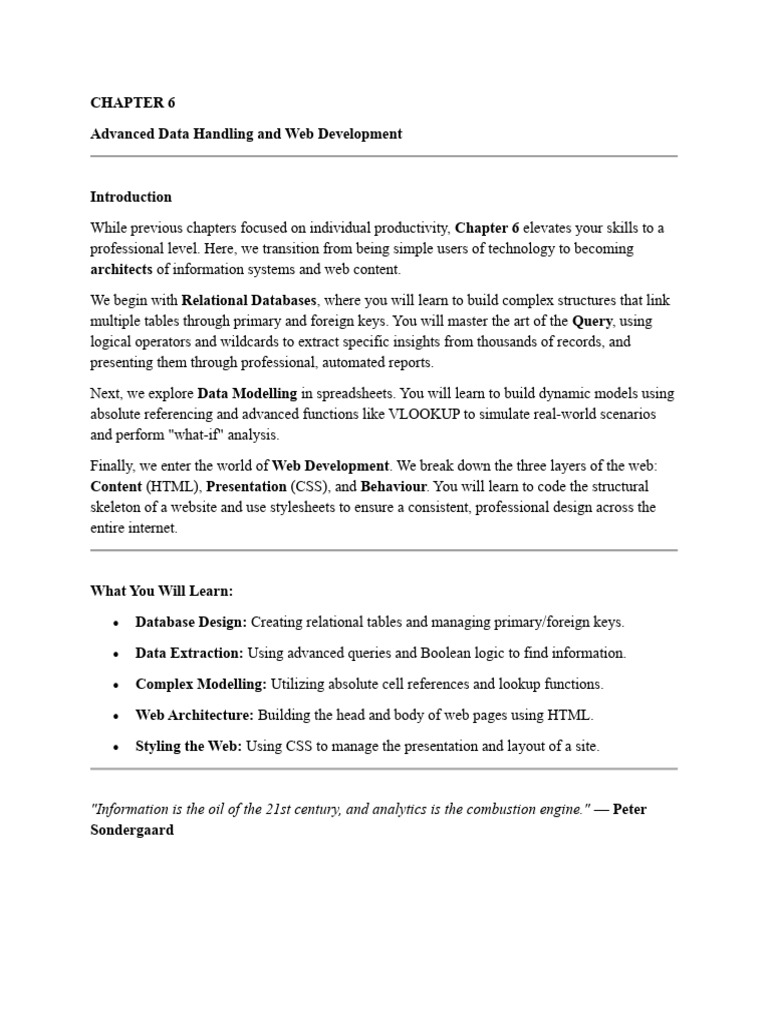 LRN Igcse Ict Book Chapter 6 | PDF | Databases | Html Element
