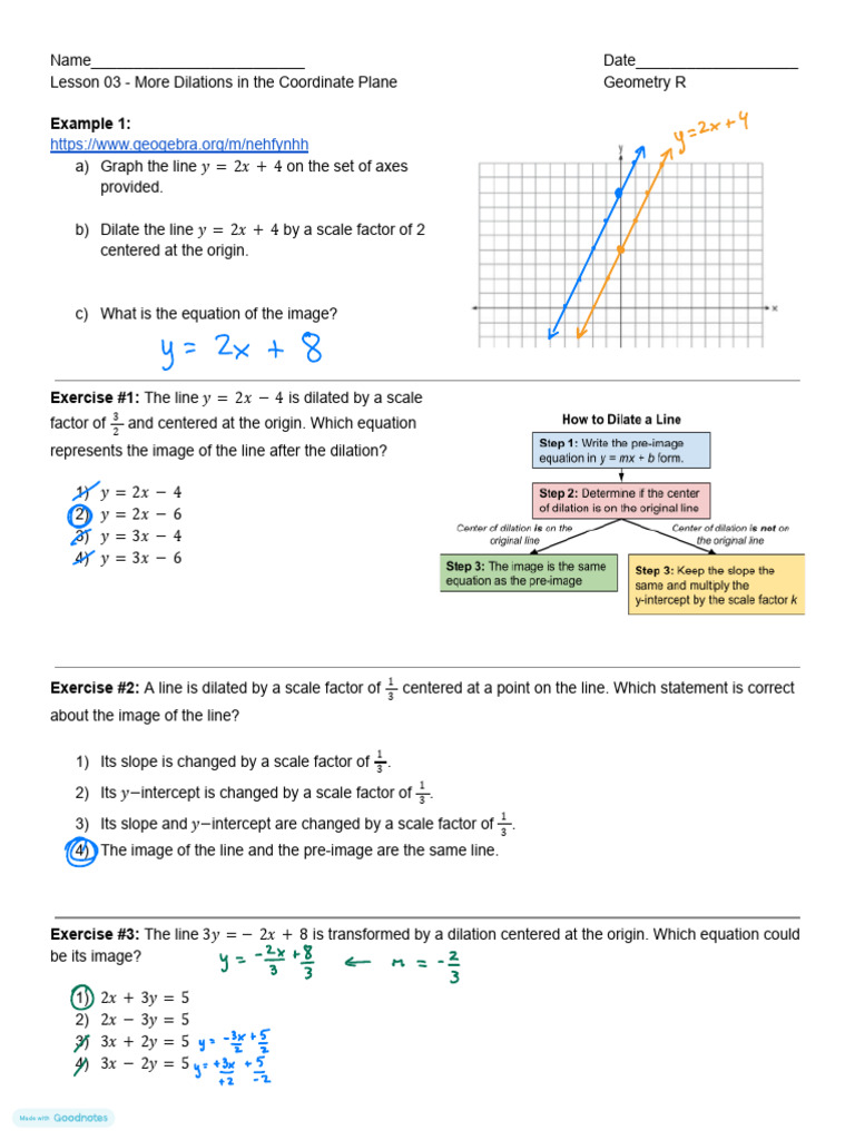 Lesson 03 - More Dilations in The Coordinate Plane 2025 | PDF ...