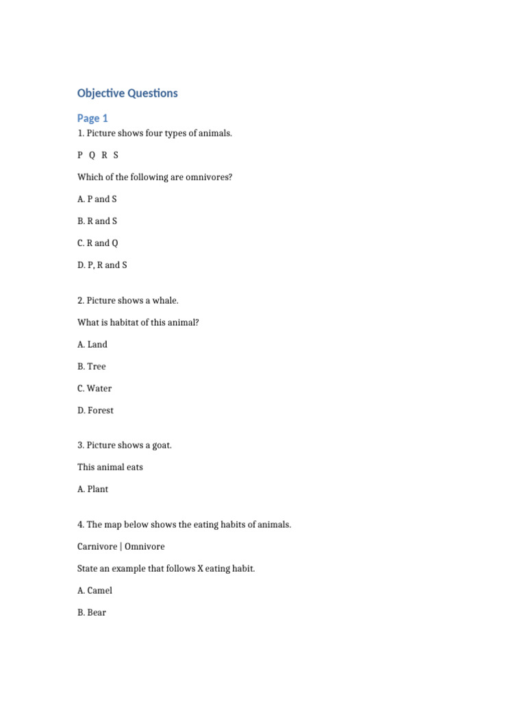 Objective Questions Editable | PDF