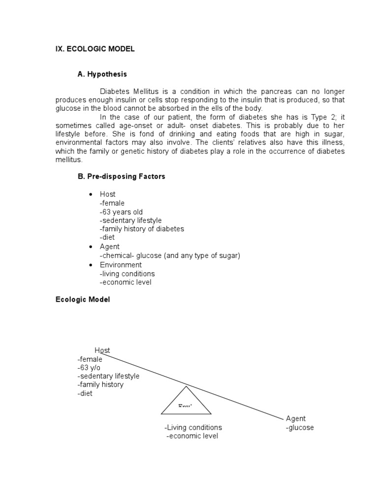 Ecologic Model | PDF | Diabetes Mellitus Type 2 | Diabetes Mellitus