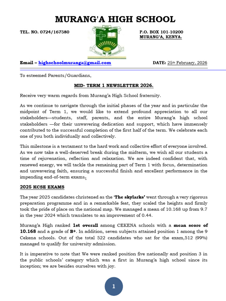 Mid-Term 1 2026 Nesletter | PDF | Educational Technology