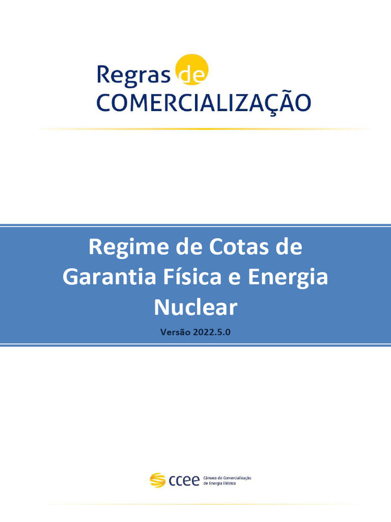 23 - Regime de Cotas de Garantia Física e Energia Nuclear - 2022.5.0 | PDF