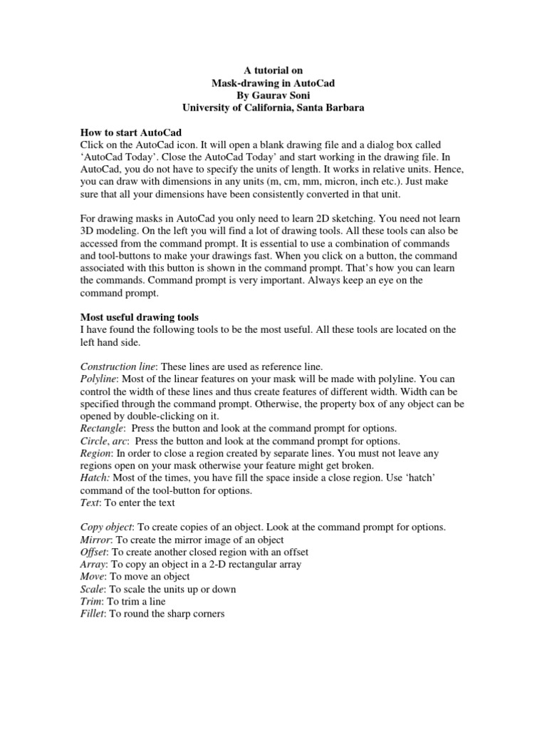 How To Draw Masks For Lithography in AutoCAD | PDF | Button (Computing ...