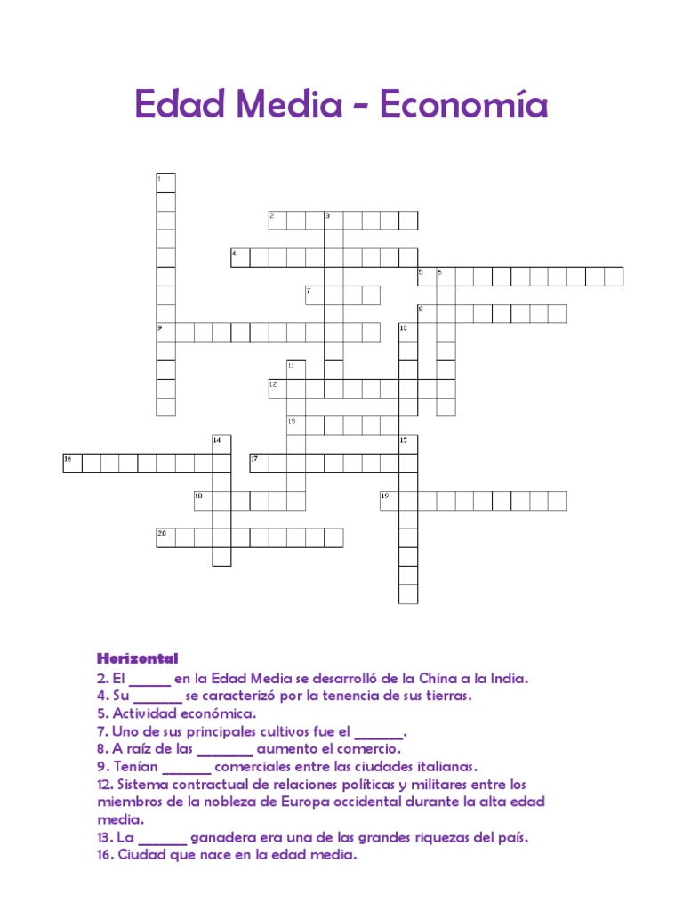 Crucigrama 'Edad Media'