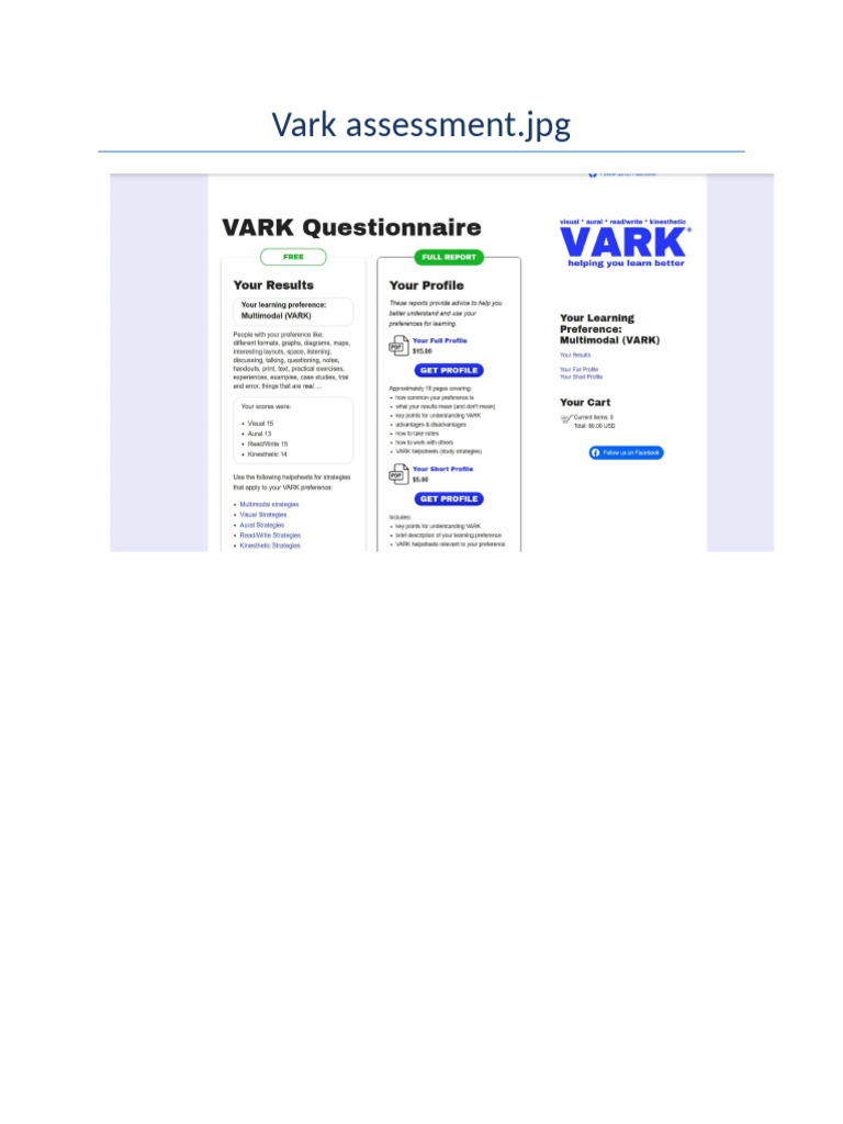 Vark Assessment | PDF
