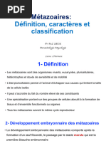 Définition et classification des métazoaires | PDF | Anatomie | Biologie