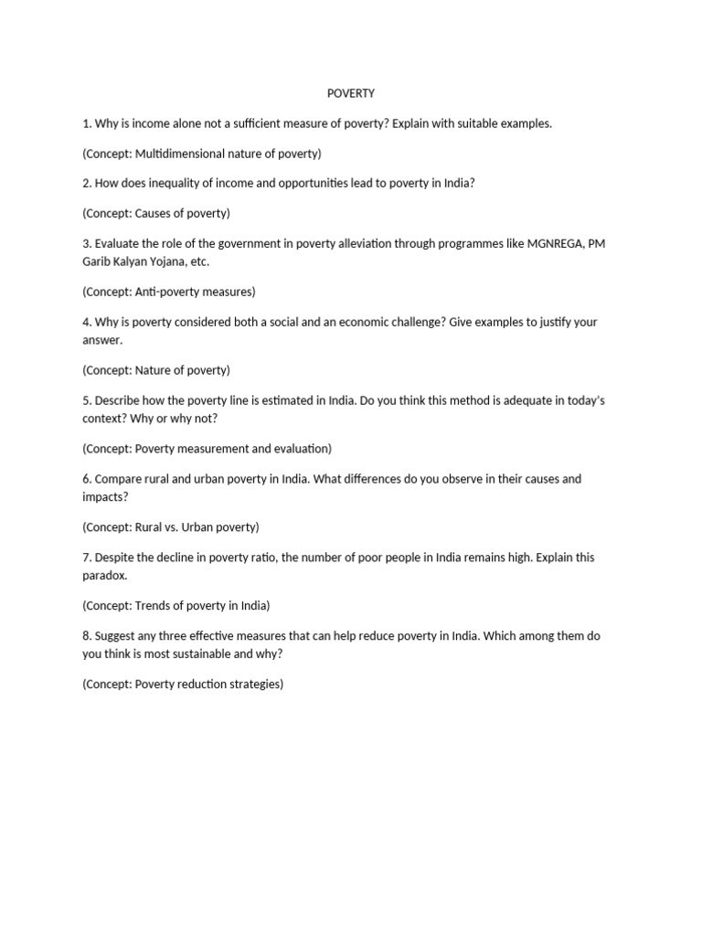 Poverty Worksheet | PDF