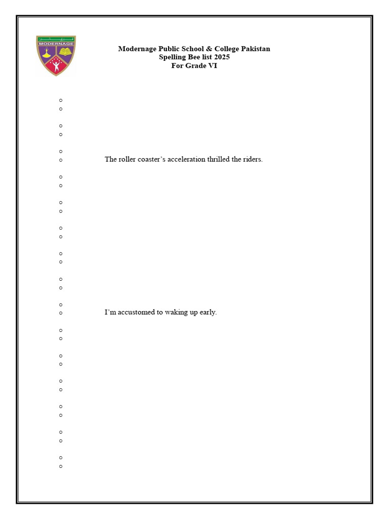 VII Spelling Bee Word List | PDF | Psychological Trauma | Tsunami