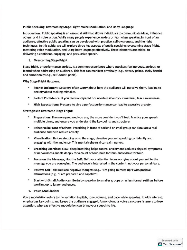 Public Speaking | PDF