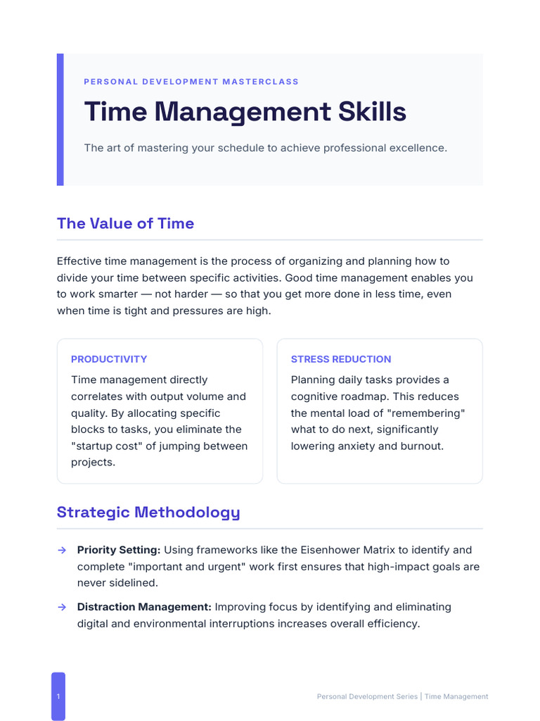 Time Management Skills | PDF