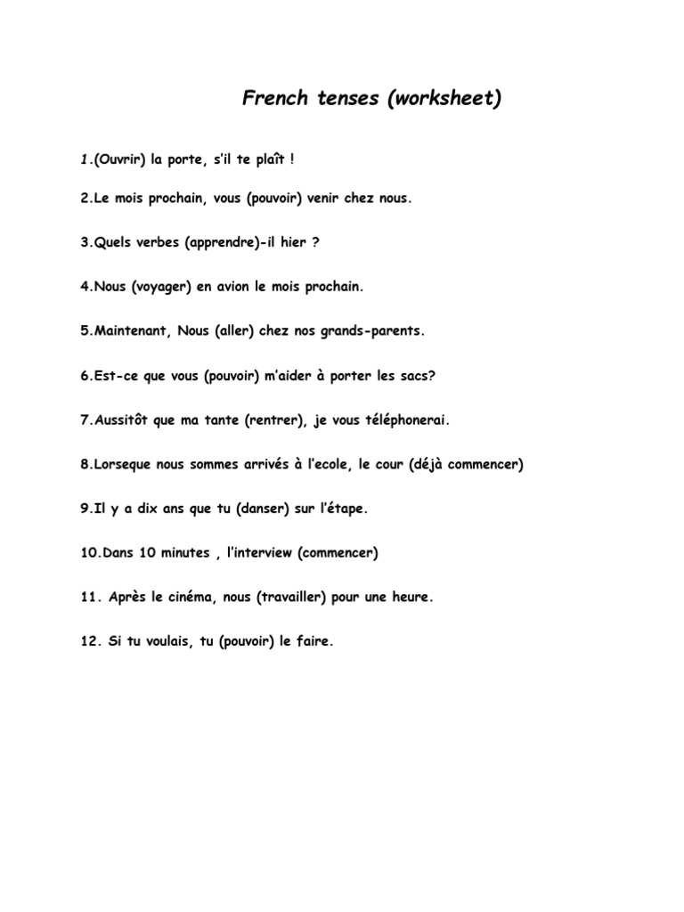 French-Tenses 3 | PDF