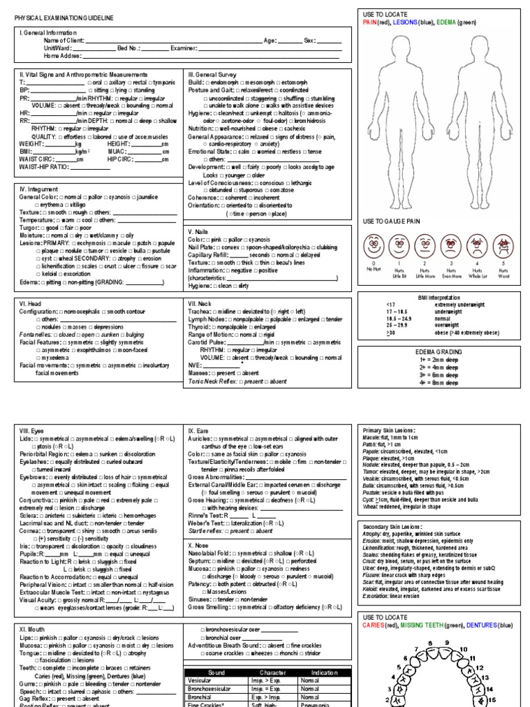 Physical Examination Guide | PDF | Cutaneous Conditions | Abdomen