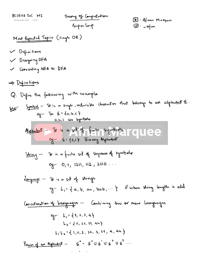 Toc m1 Super Imp @Afnanmarquee | PDF