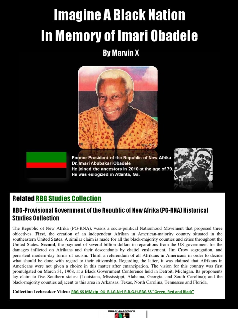 Imagine A Black Nation in Memory of Imari Obadele by Marvin X | PDF ...