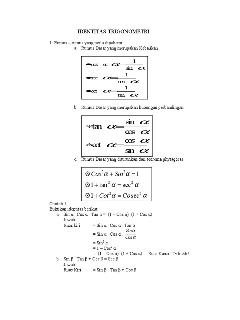 Identitas Trigonometri | PDF
