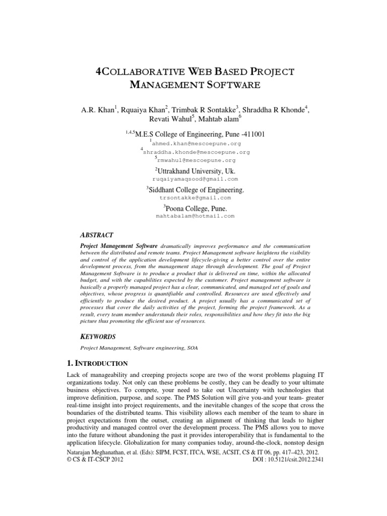 4collaborative Web Based Project Management Software | PDF | Product ...