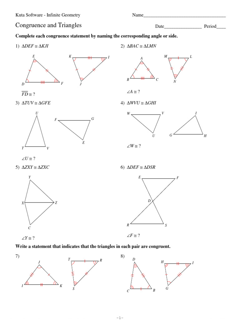 4 Congruence and Triangles | PDF | Triangle Geometry | Euclidean Plane ...