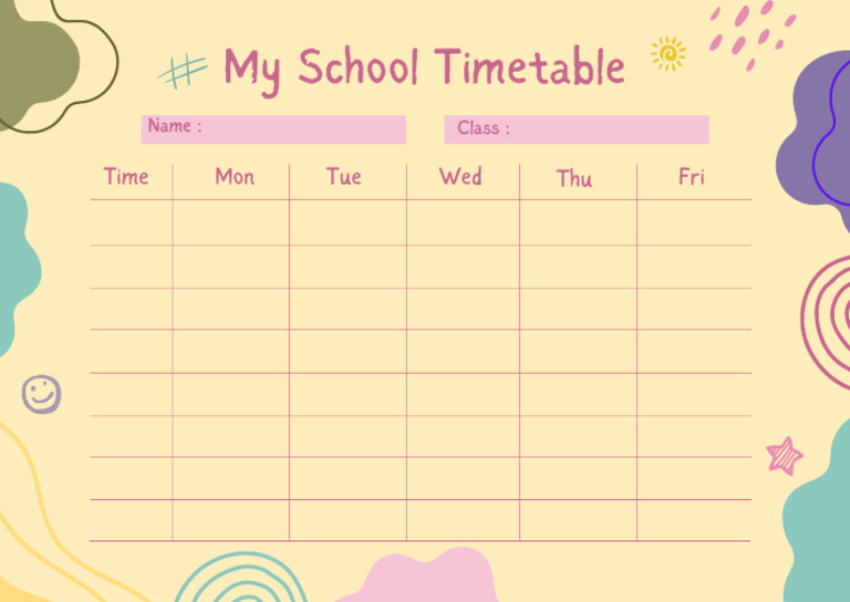 My School Timetable | PDF