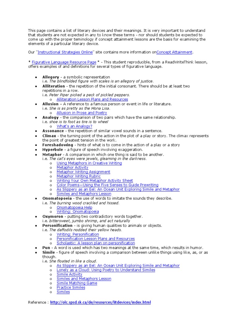 Literary Devices | PDF | Irony | Poetry