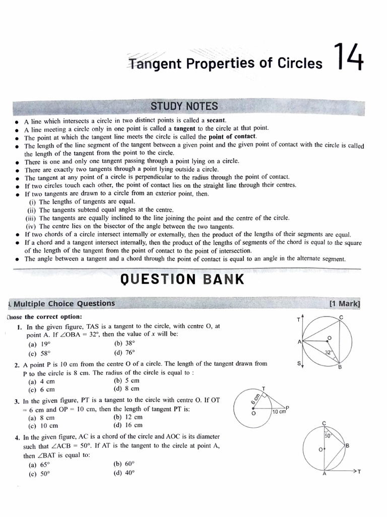 Tangent Properties of Circles | PDF | Circle | Elementary Geometry