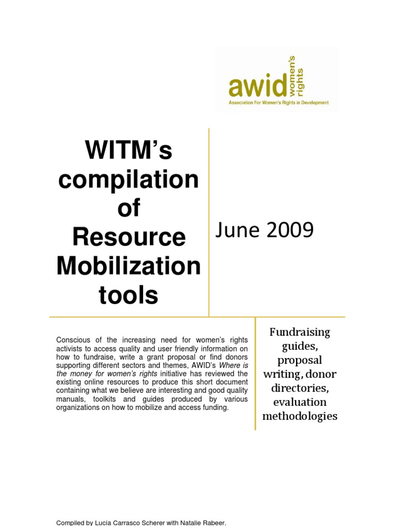 WITMs Compilation of Resource Mobilization Tools | PDF | Fundraising ...