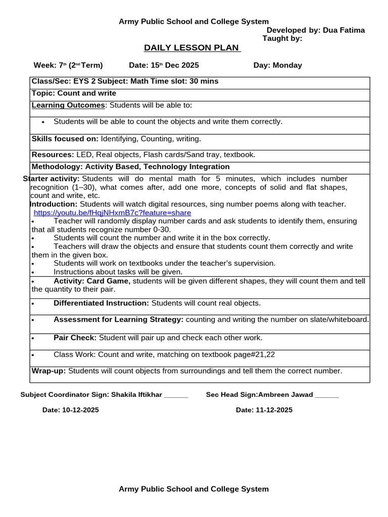 Week 7 Planner Math Final | PDF | Lesson Plan | Differentiated Instruction