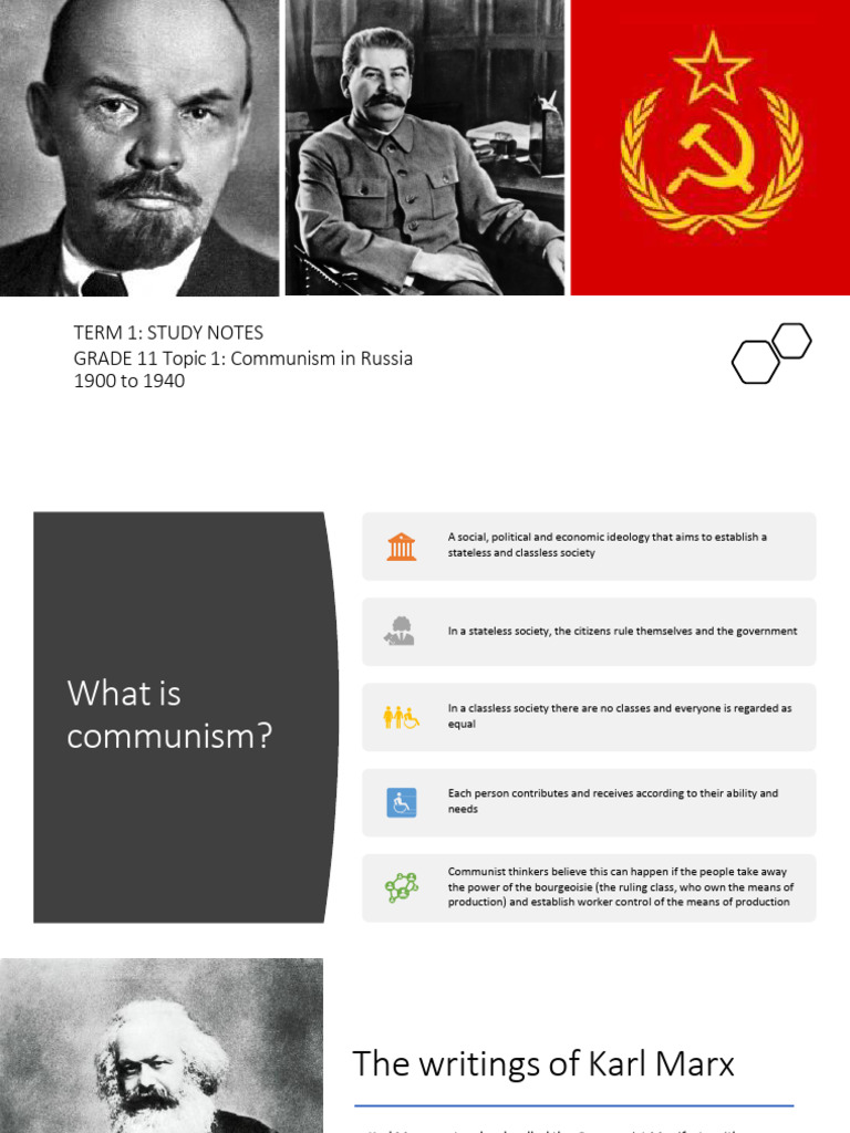 Grade 11 History - Lesson Notes - Communism-In-Russia-1900-To-1940 ...
