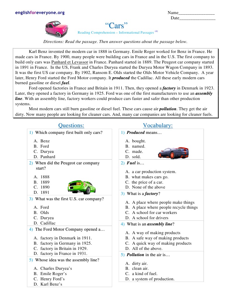Informational Passages RC - Cars | PDF | Ford Motor Company | Car