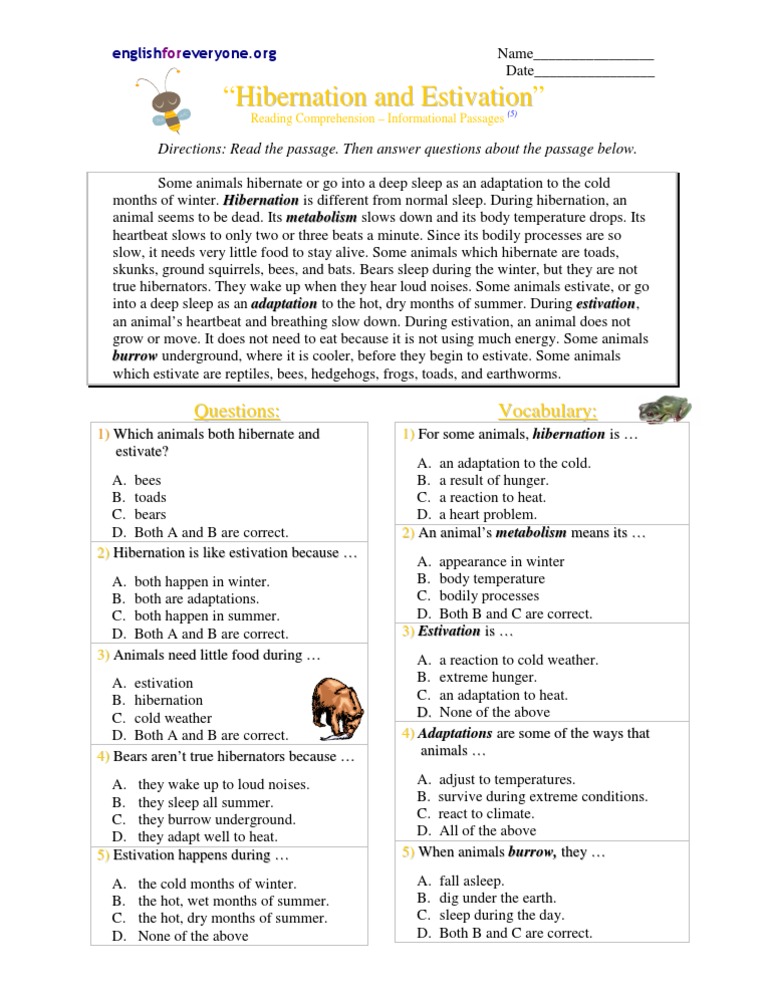 Hibernation and Estivation Explained | PDF | Sleep | Adaptation