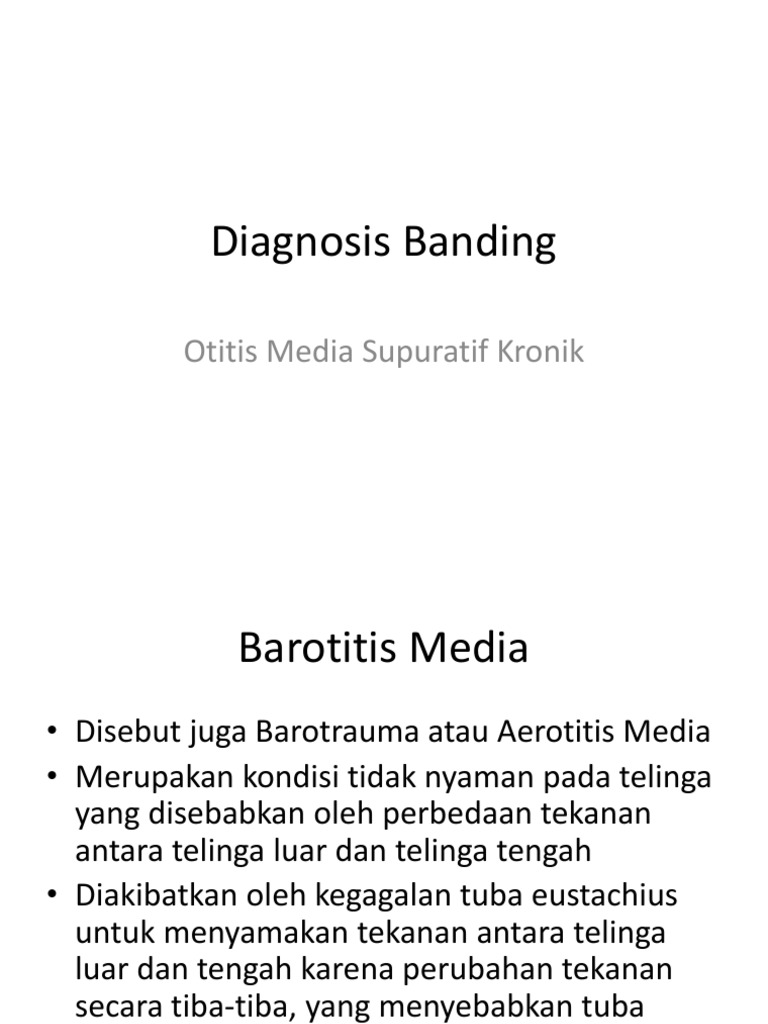 Diagnosis Banding Otitis Media Supuratif Kronik | PDF