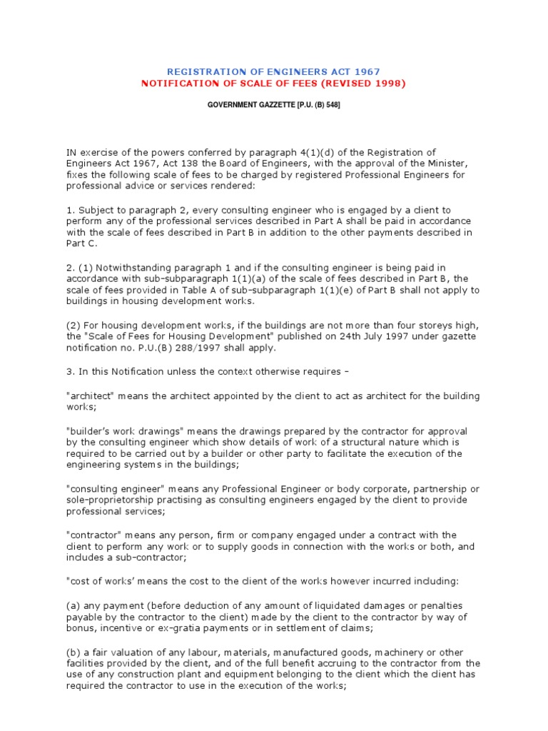 Registration of Engineers Act 1967 | PDF | Architect | General Contractor