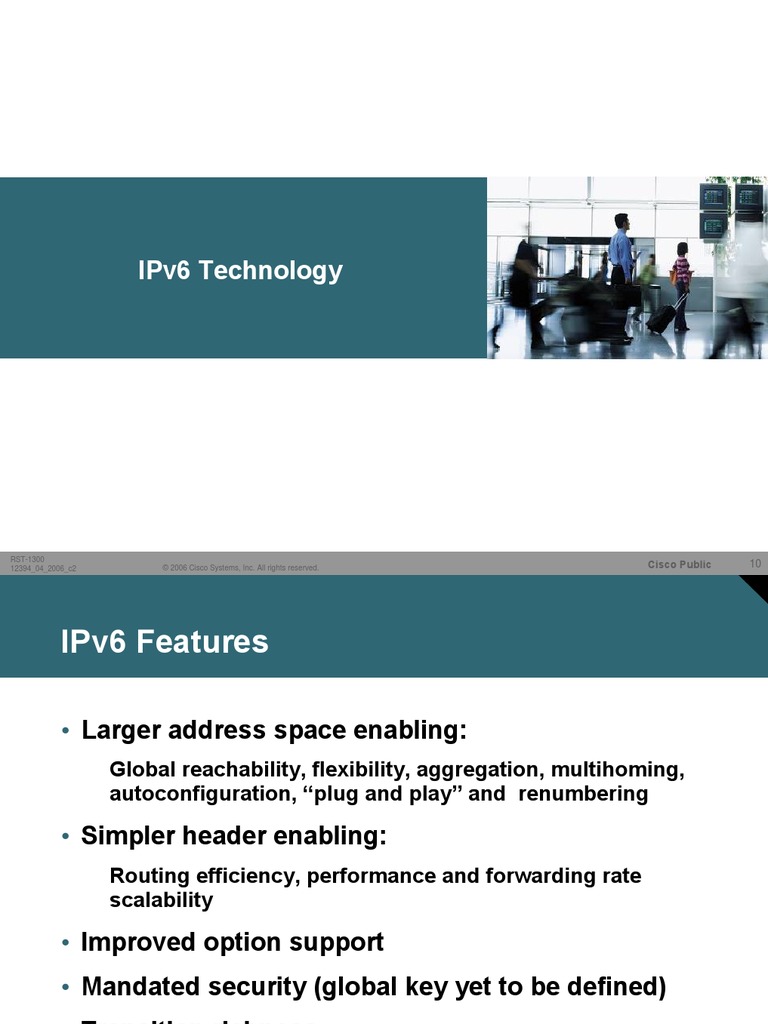 Ipv6 Technology: Cisco Public | PDF | I Pv6 | Ip Address