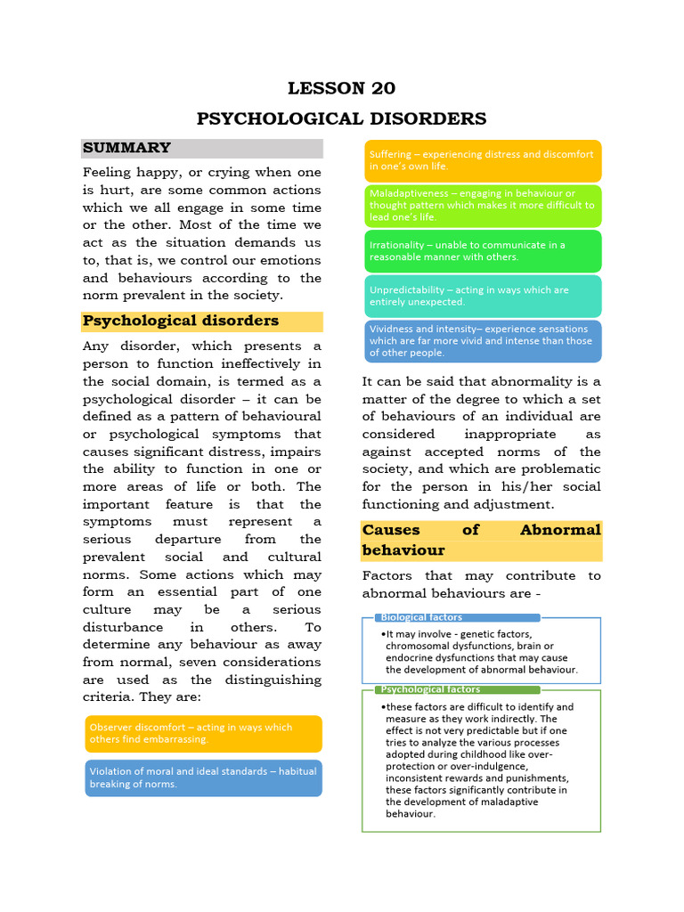 Psychological Disorders | PDF | Anxiety | Mental Disorder