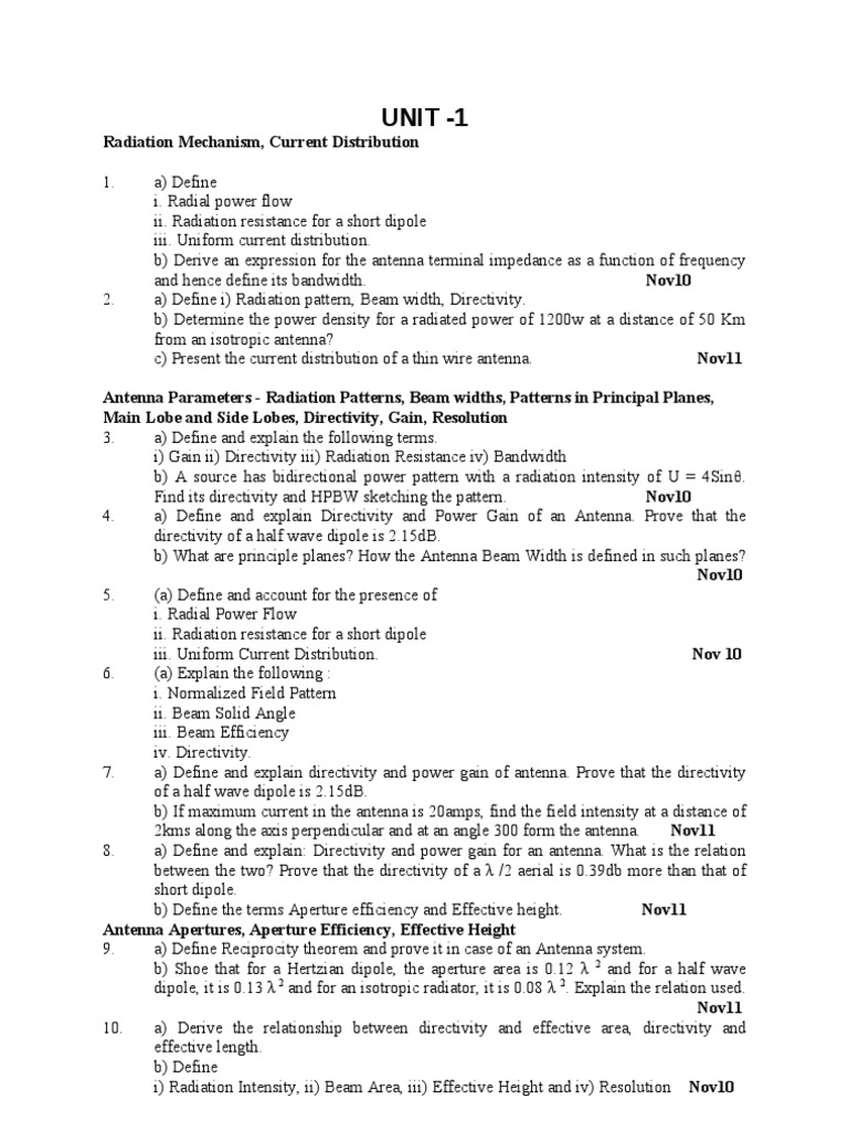 AWP - Unit-1 Only 07 Regulation | PDF | Antenna (Radio) | Radio Technology