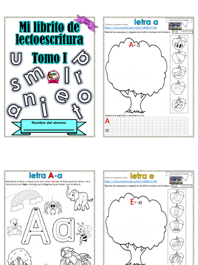 Mi Librito de Lectoescritura Tomo 1 | PDF | Caso de carta | Diseño gráfico
